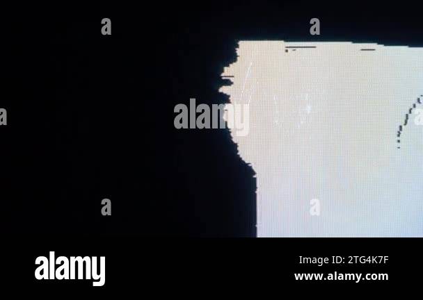 Vintage switch on, turn off television. Analog Static Noise texture ...