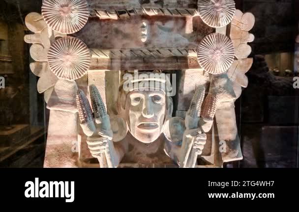 video of original representative figure of the Aztec corn god in ...