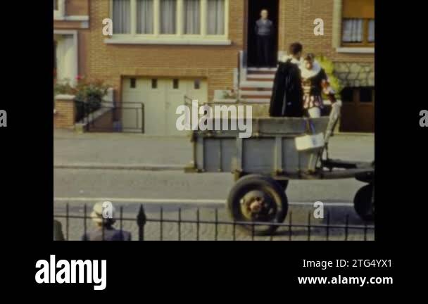 Paris, France june 1959: Carnival parade in the street in 50s Stock ...