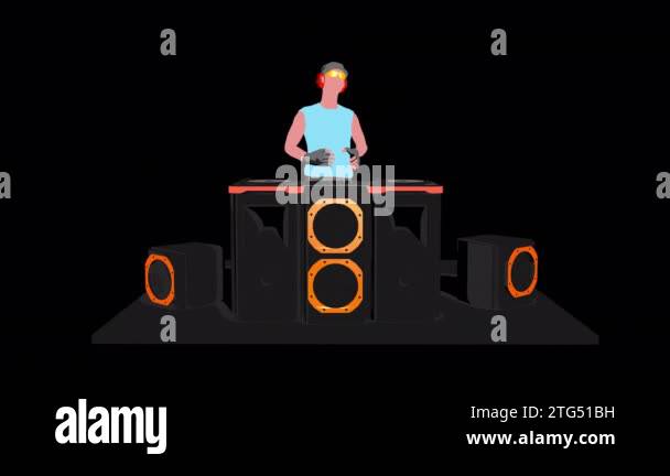 2D DJ Loop animation with transparent (alpha) background Stock Video ...
