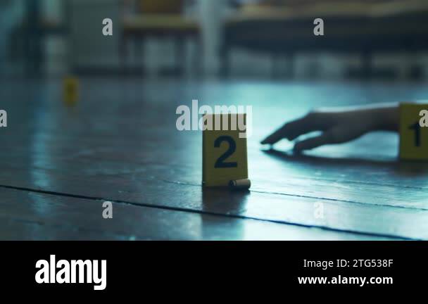 Closeup of a Crime Scene in a Deceased Persons Home. Dead man, Police ...