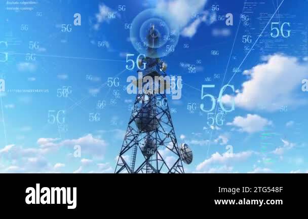 5g communication signal tower base station transmits data signal Stock Video Footage - Alamy
