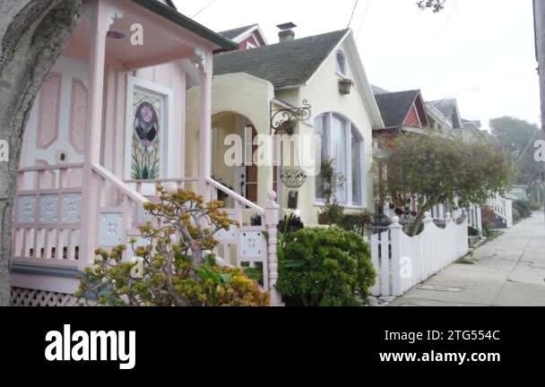 Old victorian style houses, historic Monterey, California. Colonial ...