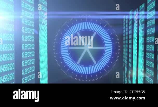 Animation of scope scanning and data processing over biometric fingerprints and computer servers ...