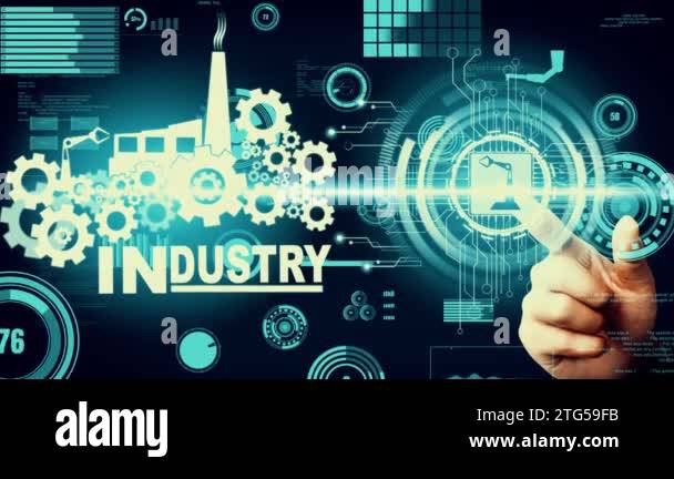 Futuristic industry 4.0 and inventive mechanized engineering concept ...
