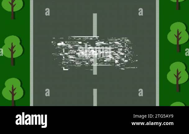 Animation of start text over screen with car race game in background ...