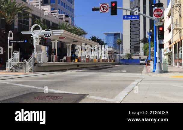 LONG BEACH Los Angeles, California - October 5, 2019: view of Downtown ...