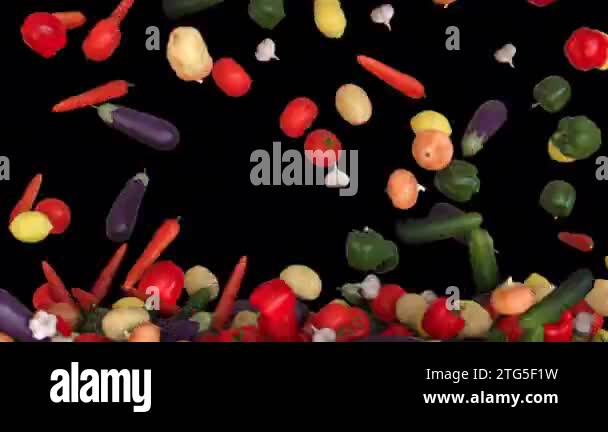 Vegetables Overlay Transition animation with transparent (alpha ...