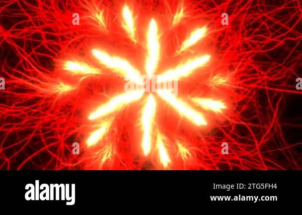 4k Flame flower gas stoves energy particles movement. Heat power ...