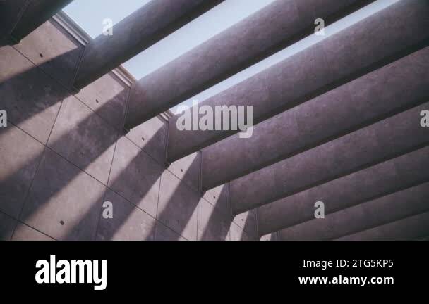 Modern architectural detail. Concrete wall and ceiling pattern in the ...