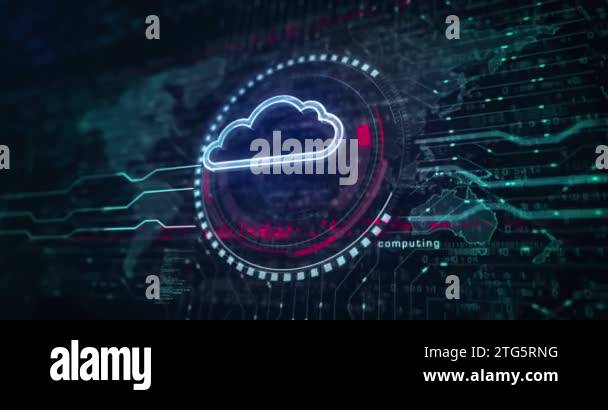 Cloud computing and online storage and internet server symbol abstract ...