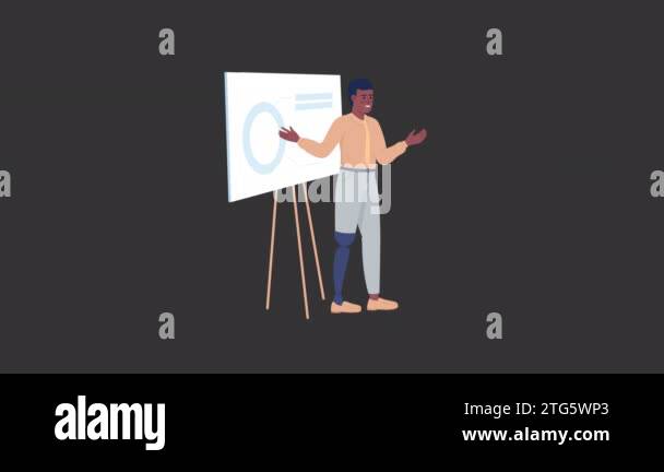 Animated disabled characters set. Life after trauma. Full body flat ...