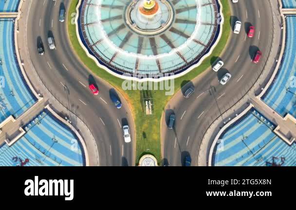 BUCHAREST, ROMANIA - MAY, 2022: Aerial drone view of Bucharest downtown ...