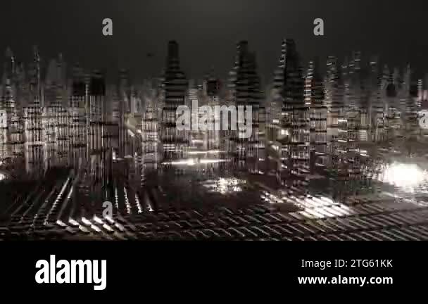 4K 3D animation. Motion graphic of Hologram modern city, Futuristic ...