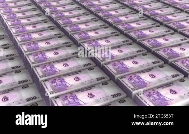 3D Animation of 200 Congo Democratic Republic Francs Banknotes Money ...