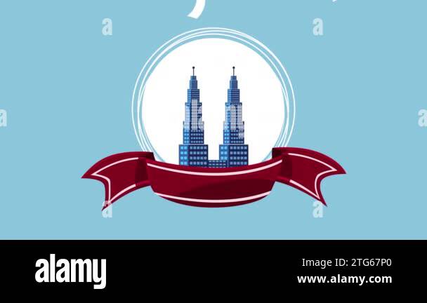 malaysian petronas towers animation Stock Video Footage - Alamy