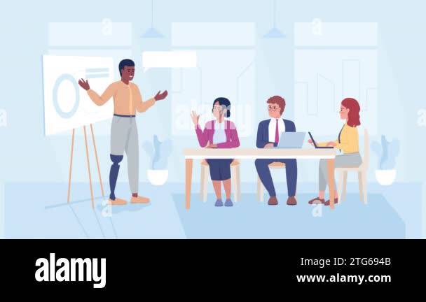 Animated presentation illustration. Man with implant prosthesis at ...