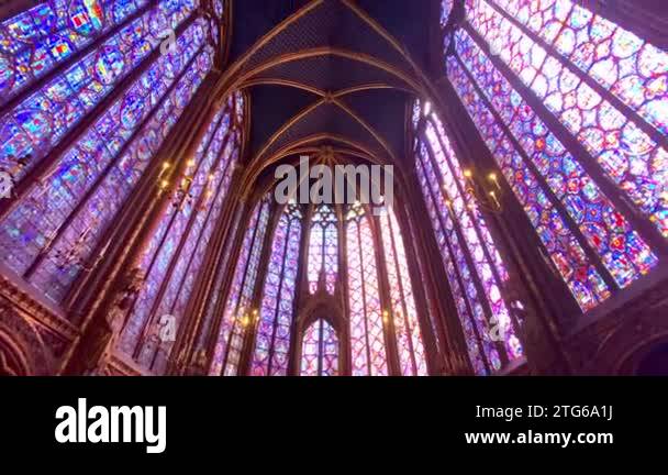 Sainte-Chapelle Apse, Vaults, Stained Glass Of The Upper Chapel In ...