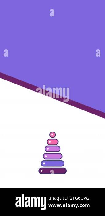 4k vertical video of cartoon purple pyramid toy design. Concept of ...