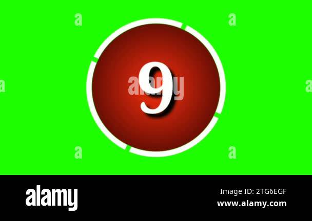 countdown cartoon animation number 10 to 1 on green screen Stock Video ...