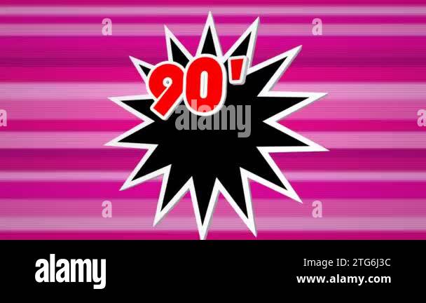 90's party comic pop art text against colorful background Stock Video ...