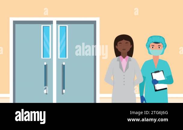 medical doctors couple characters animation Stock Video Footage - Alamy