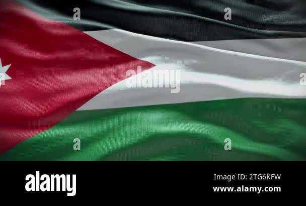 Jordan national flag waving background, 4k backdrop animation Stock ...