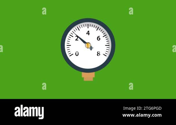 manometer - animation.Pressure gauge - with metal thread. Pressure ...