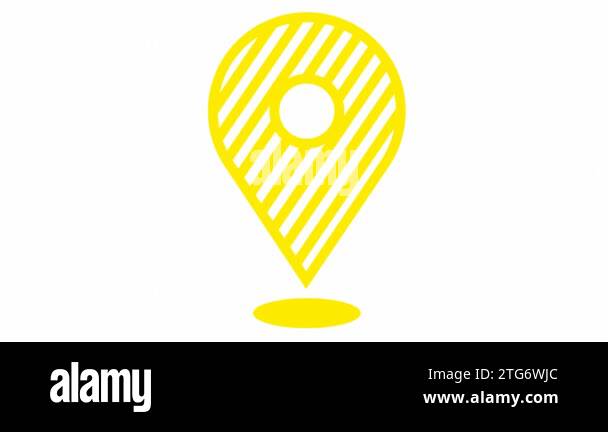 Animated yellow distance marker icon. Looped video. Vector flat ...