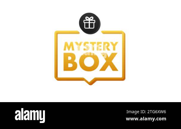 Mystery box banner. Packaging for concept design. Surprise present ...