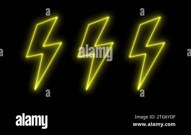 Abstract background with neon thunderbolt or flashes. 4k infinite ...