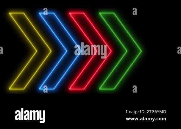 4k neon light arrow direction on black blackgroud - Infinite loop 4k ...