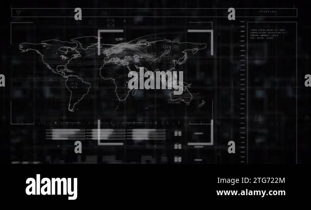 This is a digital animation of a white dashboard with data analysis and ...