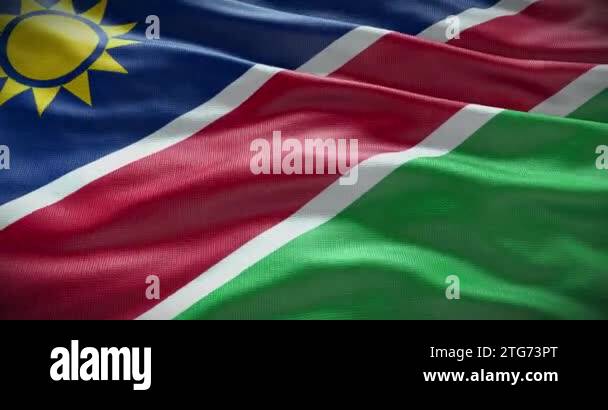 Namibia national flag waving background, 4k backdrop animation Stock ...