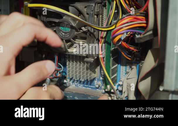 Installing DDR RAM in a computer motherboard Stock Video Footage - Alamy