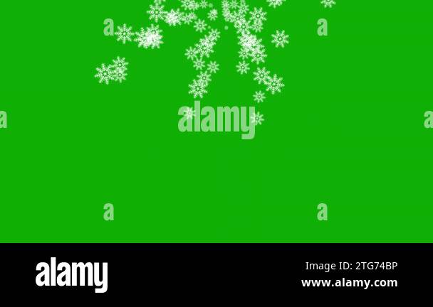 Falling snow flakes motion graphics with green screen background Stock ...