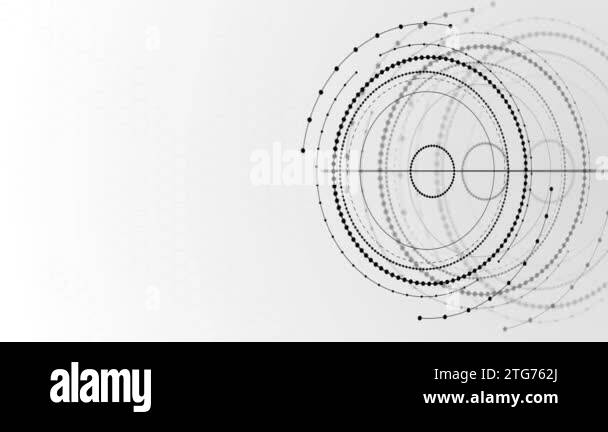 Gray tech loop animation background with a geometric 3D HUD structure ...