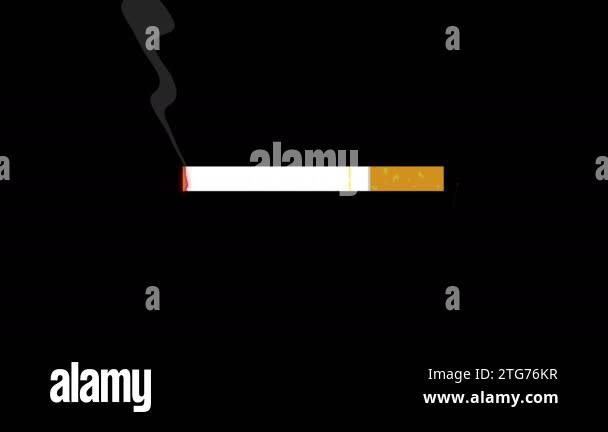 Quit smoking animation, breaking bad habit, cigarette breaks in half 4k ...