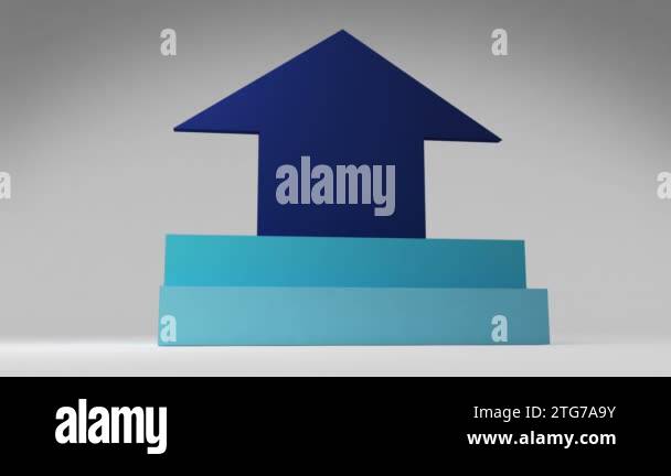 Two 3D stair step. arrow square intro title box diagram chart ...