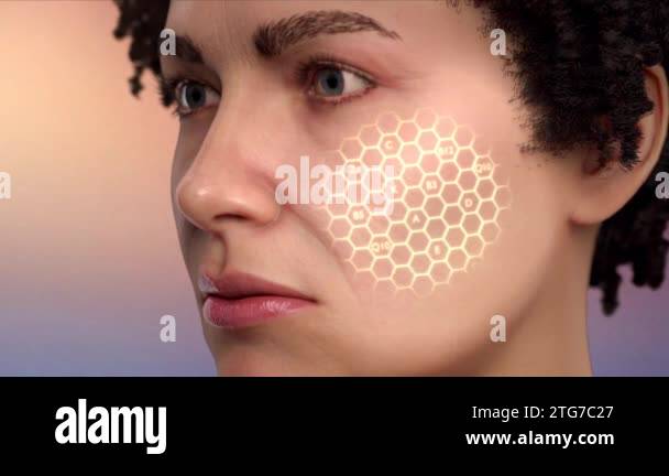 Oil vitamin serum drop to face.Process of Anti-age lift cream serum ...