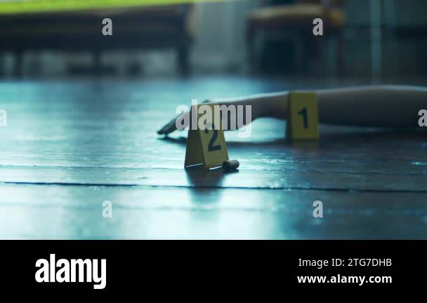 Closeup of a Crime Scene in a Deceased Persons Home. Dead man, Police ...