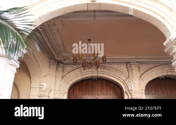 Spanish colonial revival architecture, arches and columns, San Diego ...