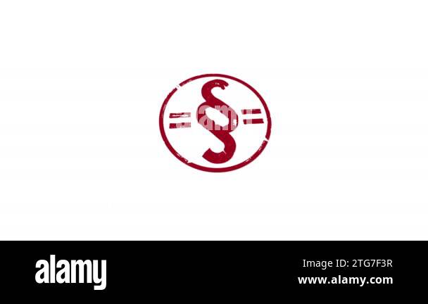 Paragraph stamp and hand stamping impact isolated animation. Law ...