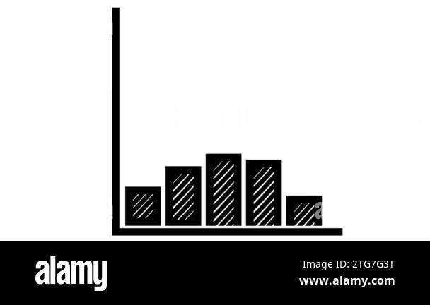 Animated financial growth chart with trend line graph. black symbol ...