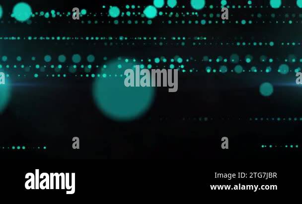 Animation of lines made of green dots moving fast on black background ...