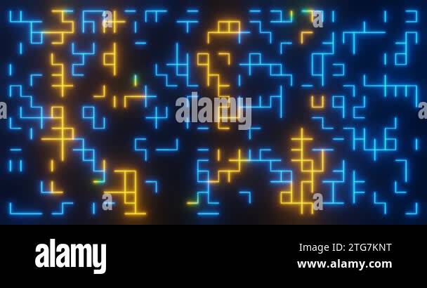 Data cloud 3D space looped animation.Glittering and flashing lines make ...