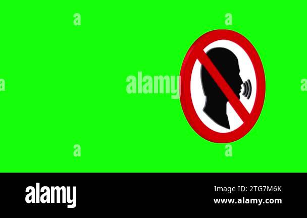 Looped, No Loud Speak Sign, Speaking Loud is Not Allowed, Shouting is ...