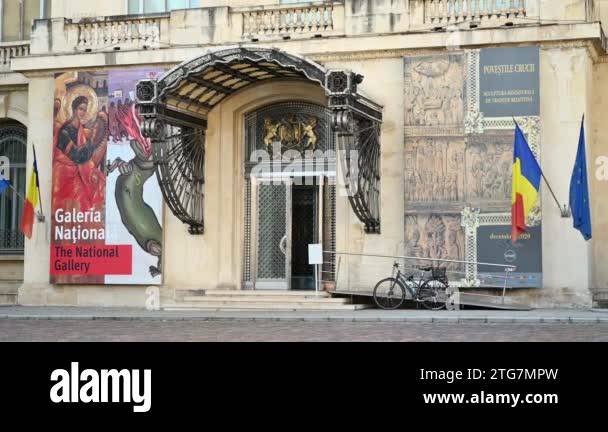 BUCHAREST, ROMANIA - MAY, 2022: The National Gallery entrance with ...