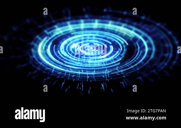 Abstract Hud Technology Circles Background Loop/ 4k animation of an ...