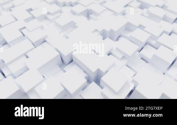 Geometric White Light Clean Cube Background With Square Shapes Seamless Looping Animated
